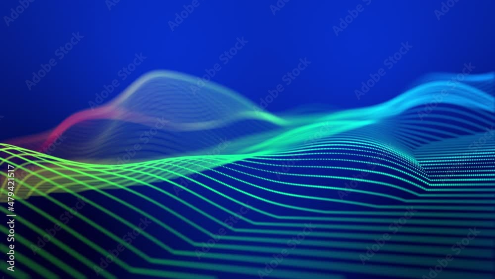 Concept of hi-tech information flow, blockchain. high tech bg with glow ...