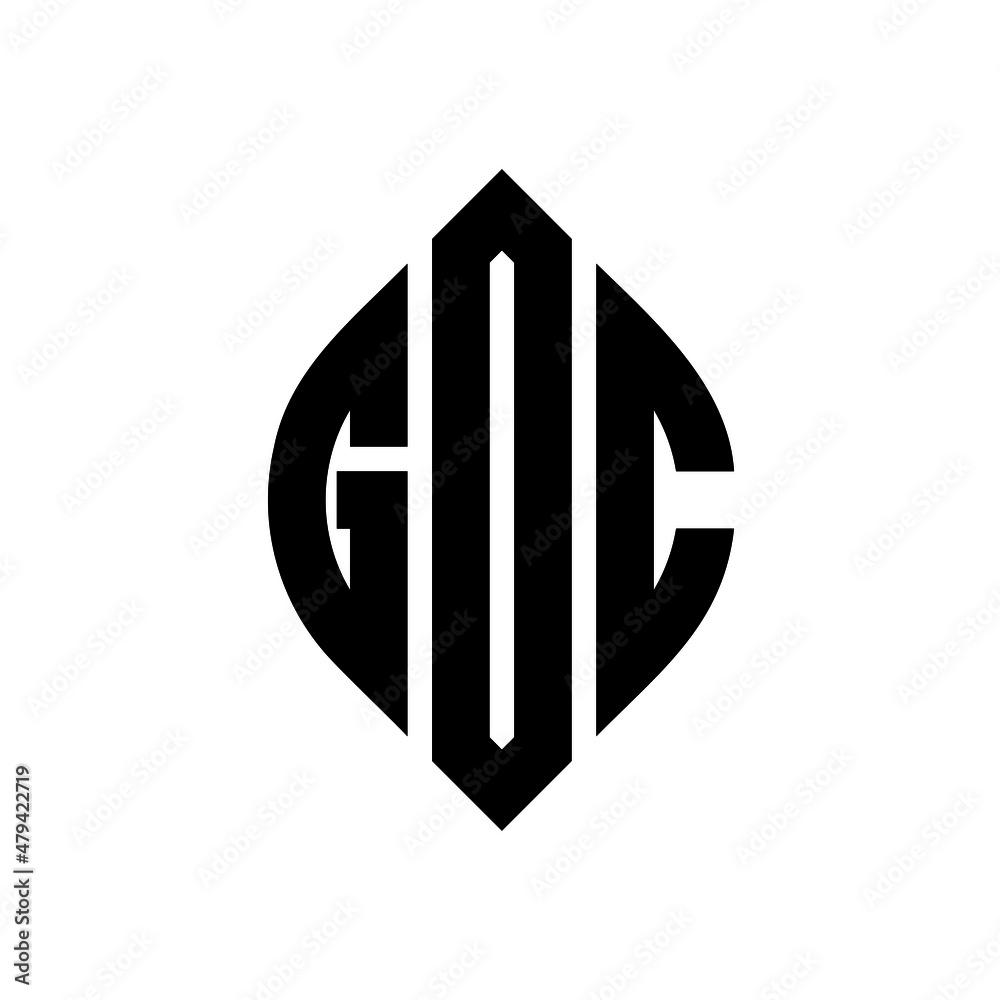 GDC circle letter logo design with circle and ellipse shape. GDC ...