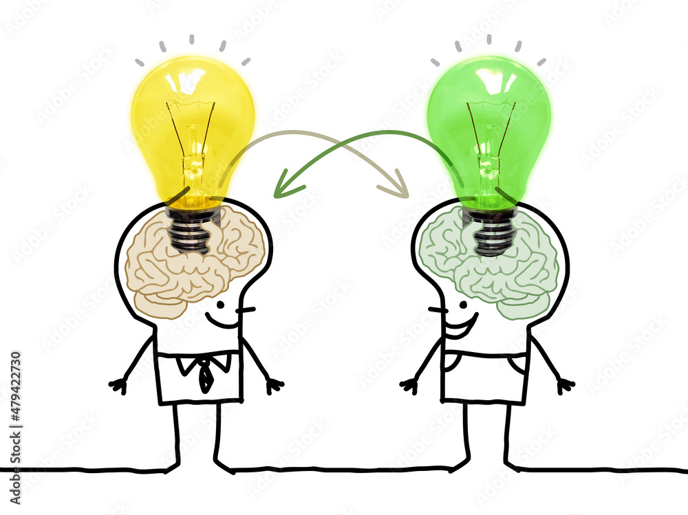 Cartoon different people, exchanging Ideas Stock Illustration | Adobe Stock