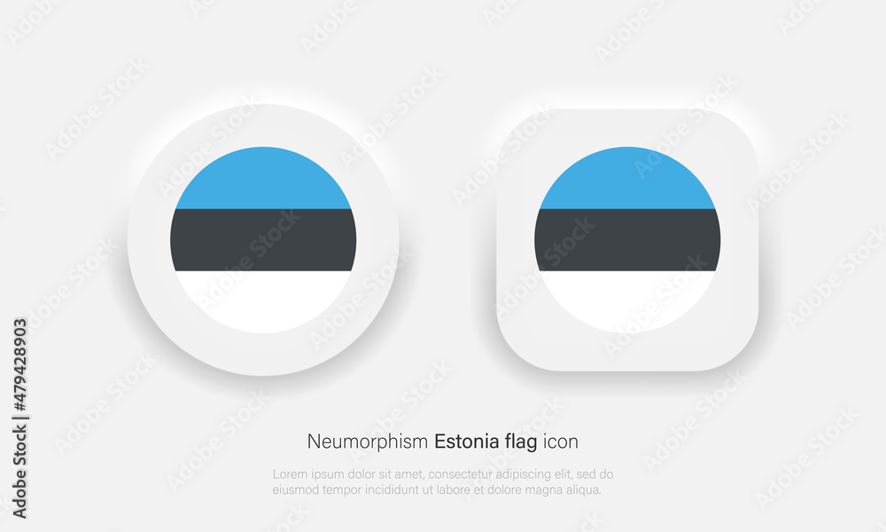 Estonia flag official colors and proportion correctly in neumorphism ...