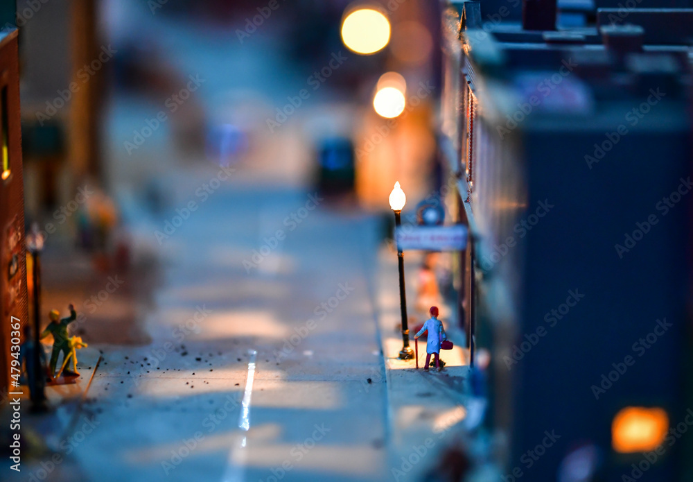 Model toy train set miniature figures Stock Photo | Adobe Stock