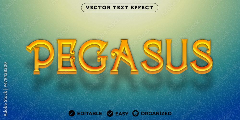 Pegasus Text Effect,Fully Editable Font Text Effect Stock Vector ...