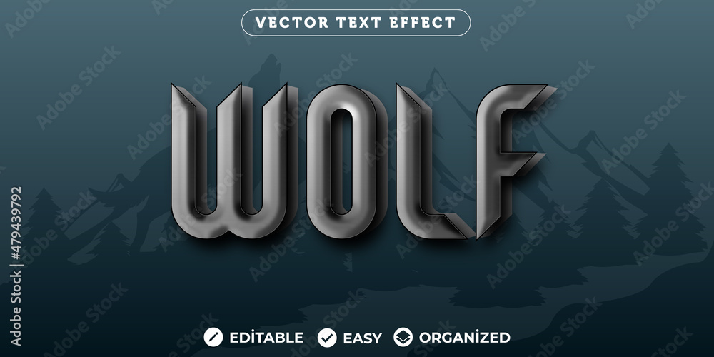 Wolf Text Effect,Fully Editable Font Text Effect Stock Vector | Adobe Stock