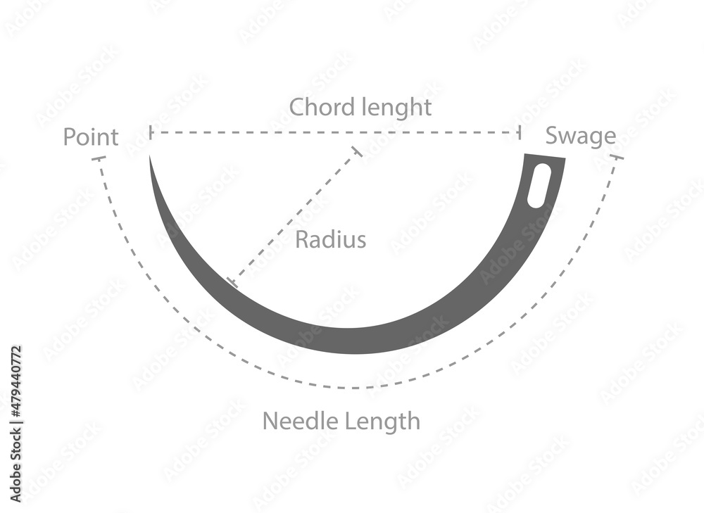 Surgical needle anatomy. Surgical procedures Suture anatomy Stock ...