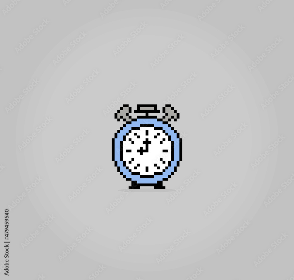 8 bit pixel clock alarm for game assets and cross stitch patterns in ...