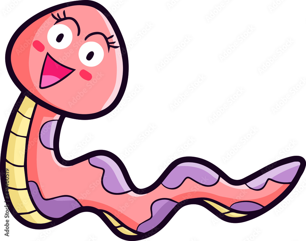 Cute snake from side view cartoon vector Stock Vector | Adobe Stock