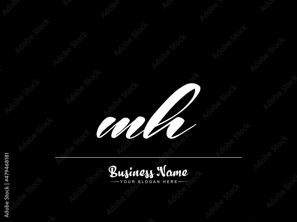 Letter MH Logo Image, New Mh m h Initial letter handwriting and ...