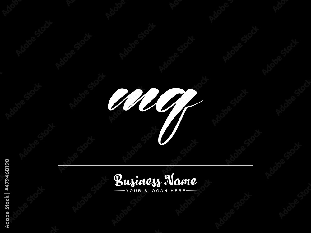 Letter MQ Logo Image, New Mq m q Initial letter handwriting and ...