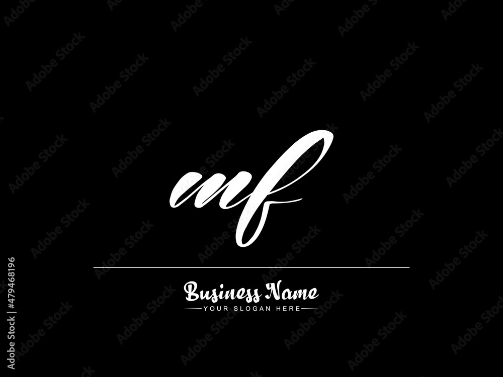Letter MF Logo Image, New Mf m f Initial letter handwriting and ...