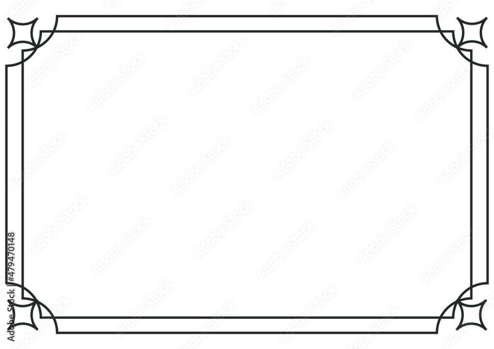 Frame and border isolated vector. Black outline on white background ...