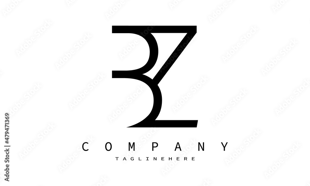 Creative letter BZ logo design elements simple letter BZ letter logo ...