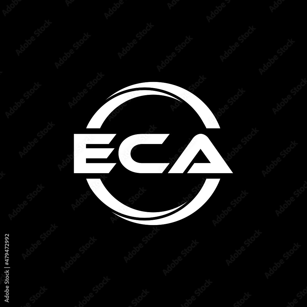 ECA letter logo design with black background in illustrator, vector ...