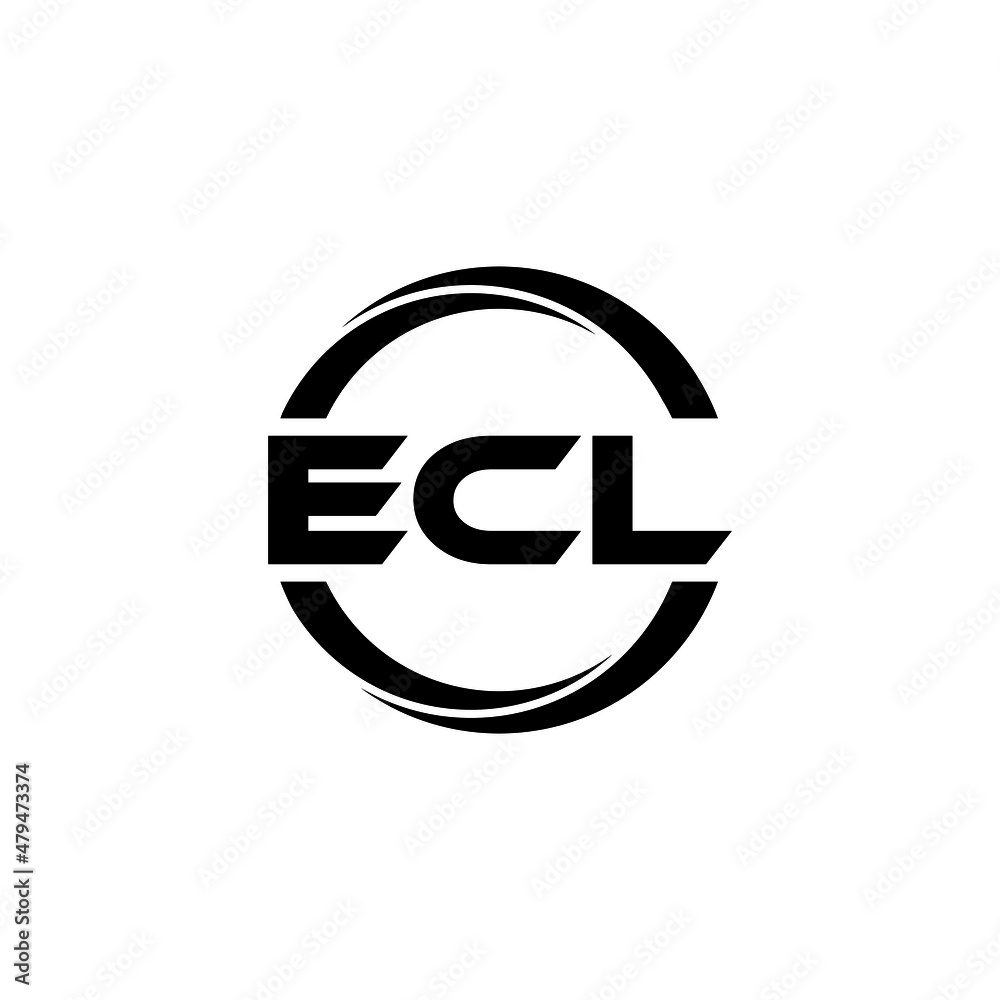 ECL letter logo design with white background in illustrator, vector ...