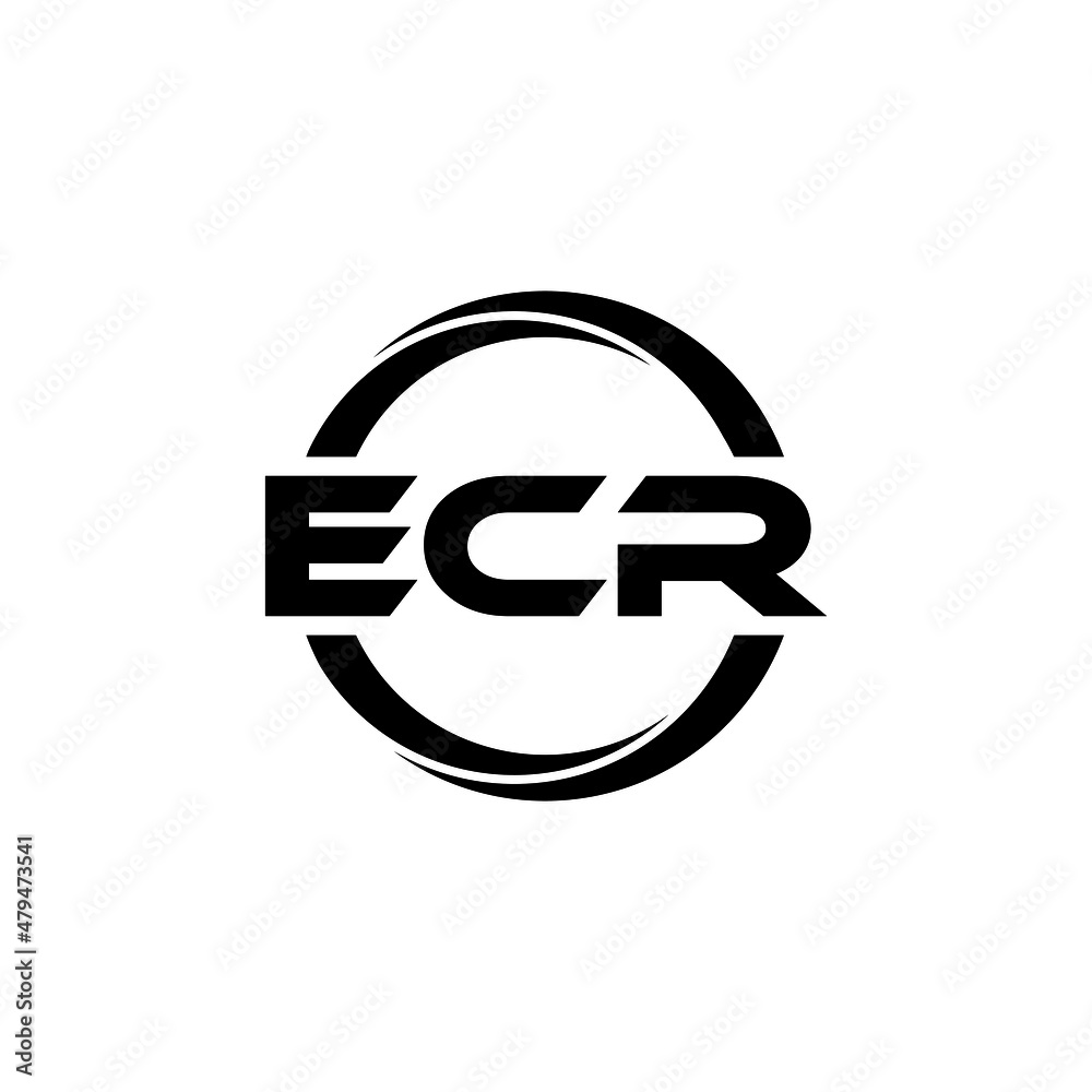 ECR letter logo design with white background in illustrator, vector ...