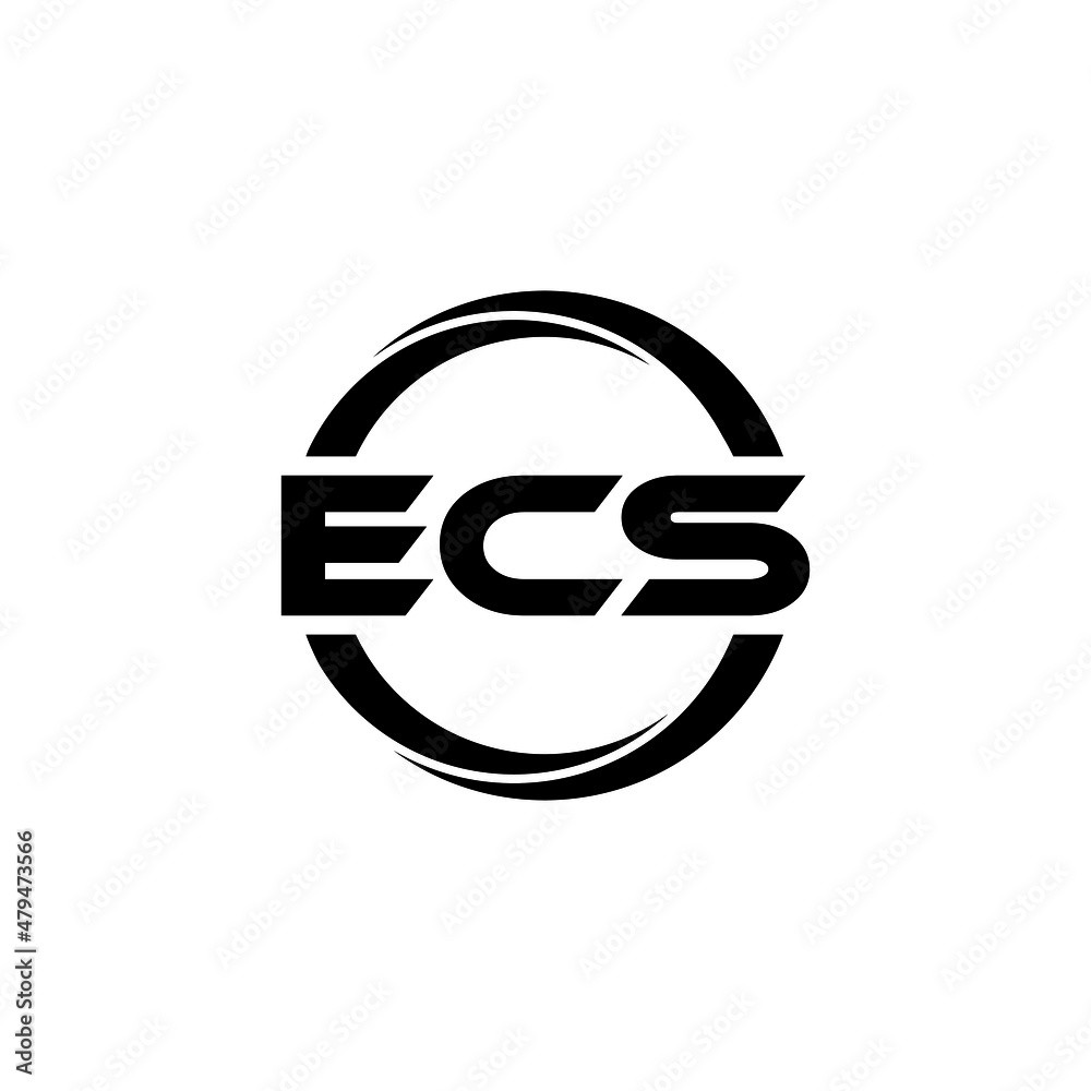 Vecteur Stock ECS letter logo design with white background in ...