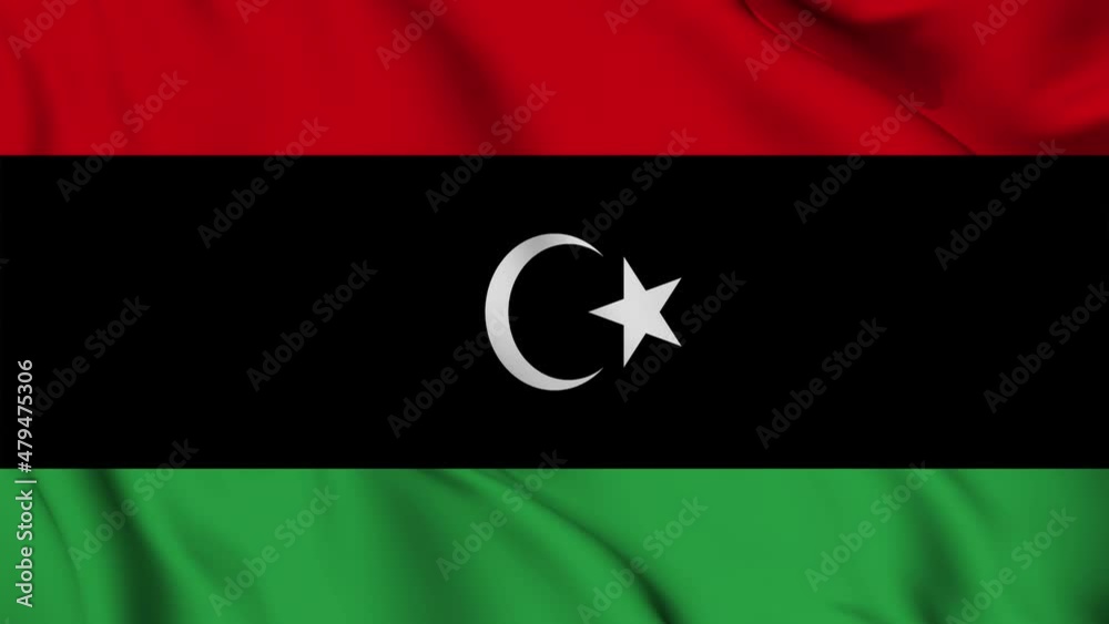 Libya flag seamless waving animation. Sign of Libyan seamless loop ...