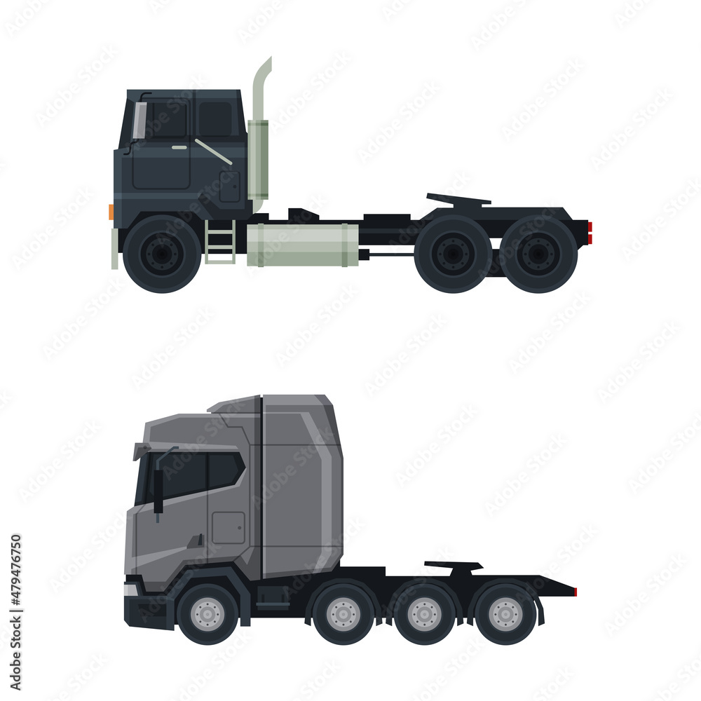 Tractor Unit as Heavy-duty Towing Engine for Hauling Semi-trailer Side ...