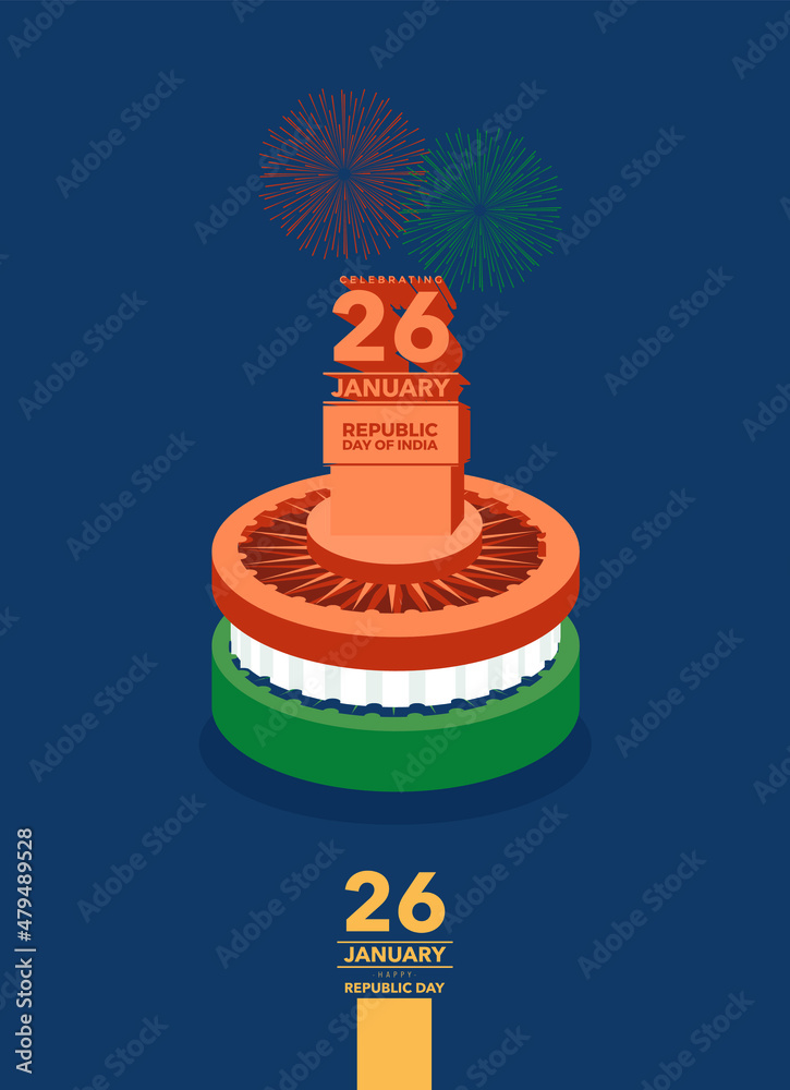 Celebrating the 26 January A Republic day of India. Creative design for ...