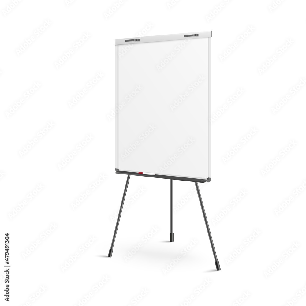 Blank flip chart for offices or classrooms, realistic vector ...