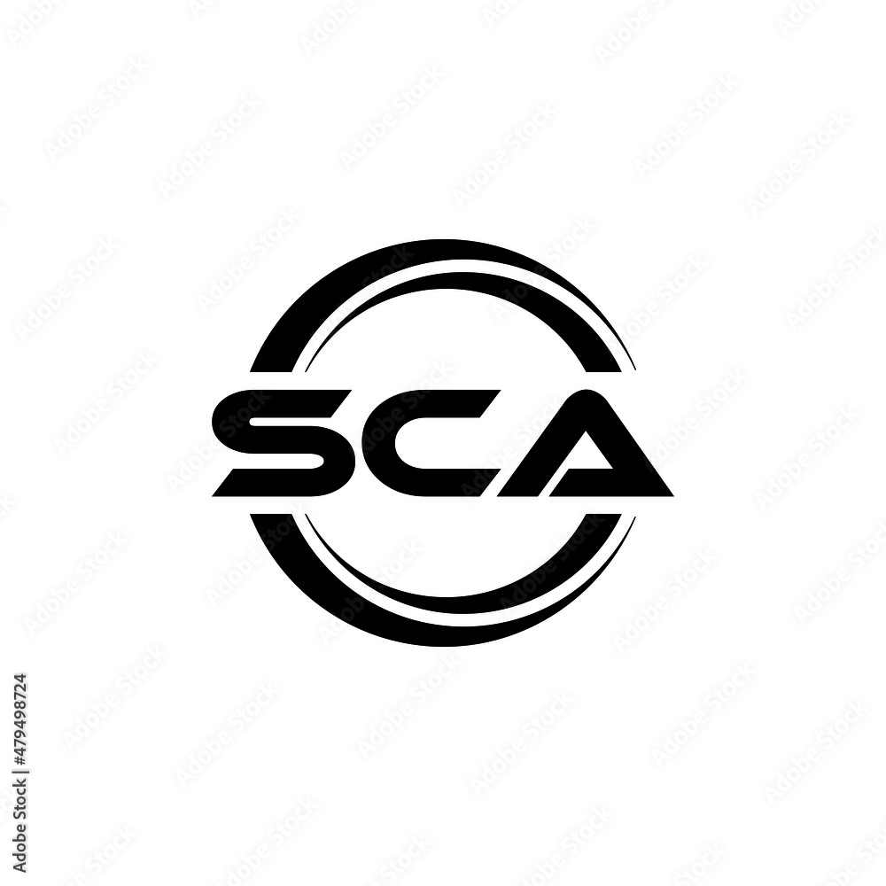 SCA letter logo design with white background in illustrator, vector ...