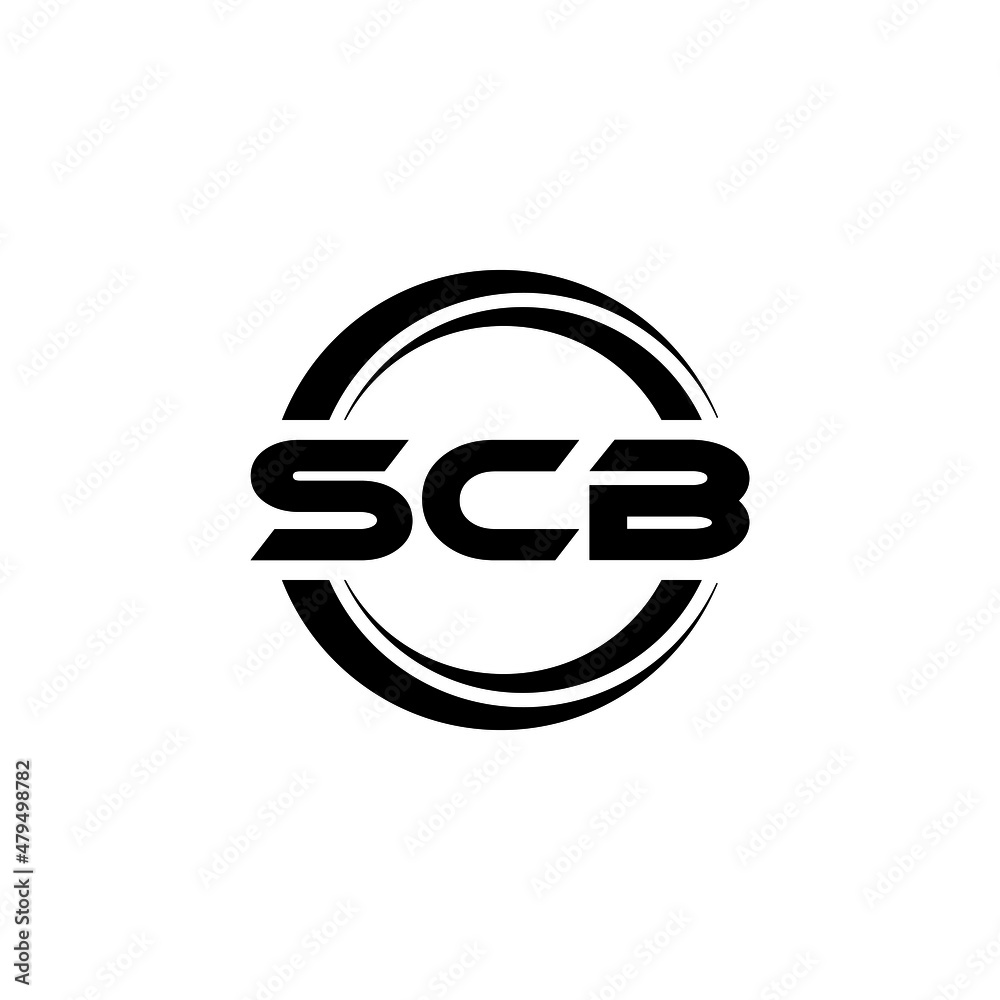 SCB letter logo design with white background in illustrator, vector ...