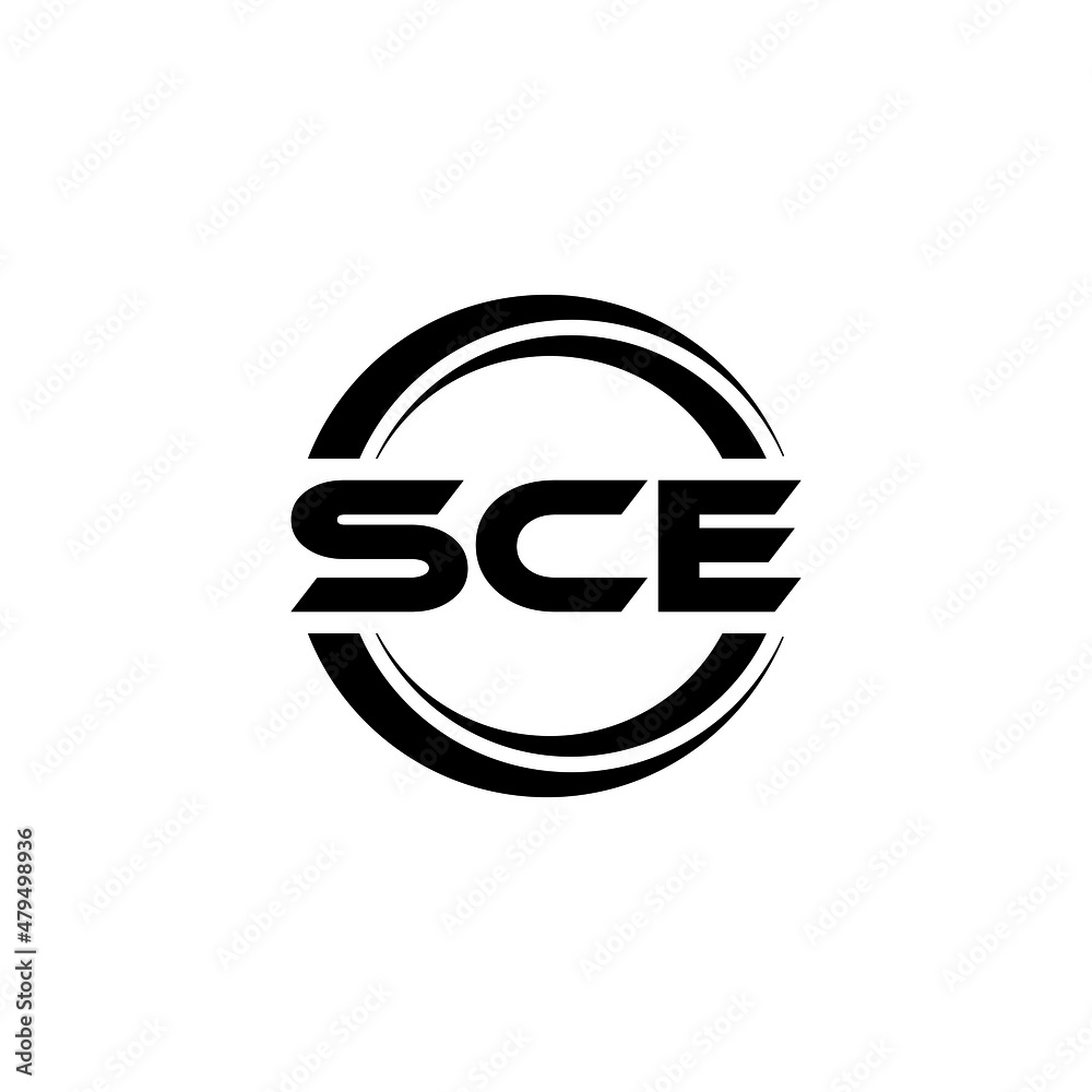 SCE letter logo design with white background in illustrator, vector ...