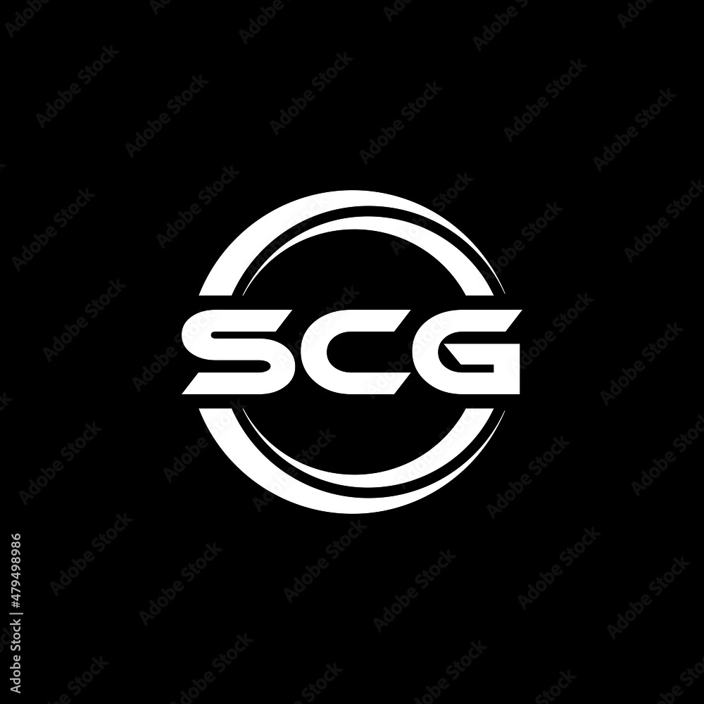 SCG letter logo design with black background in illustrator, vector ...