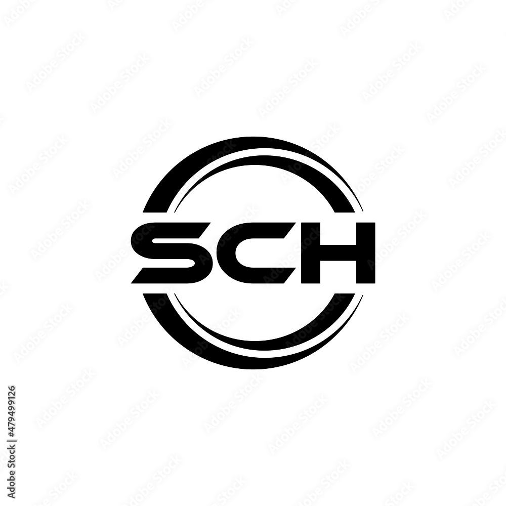 Vecteur Stock SCH letter logo design with white background in ...