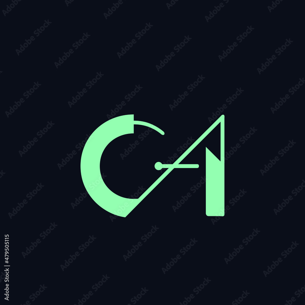 CA monogram logo.Letter a, letter c typographic icon.Lettering sign ...