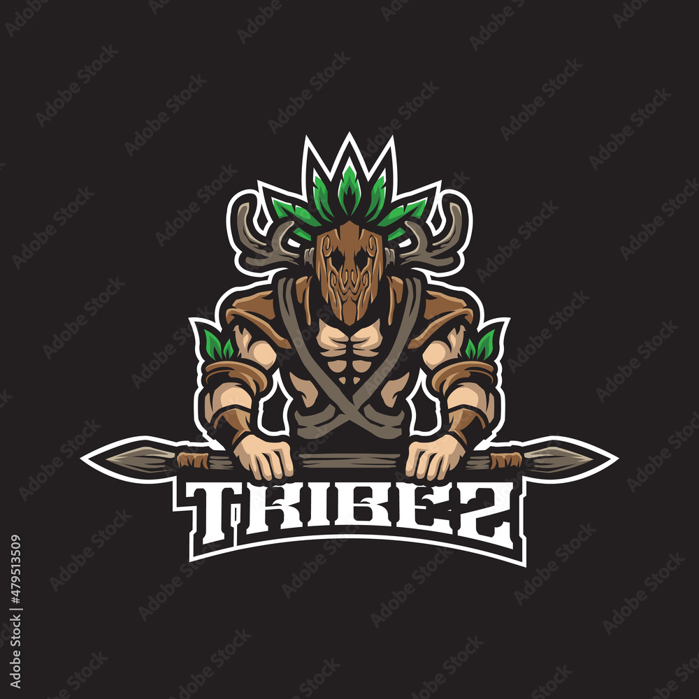 Tribe mascot logo design vector with modern illustration concept style ...