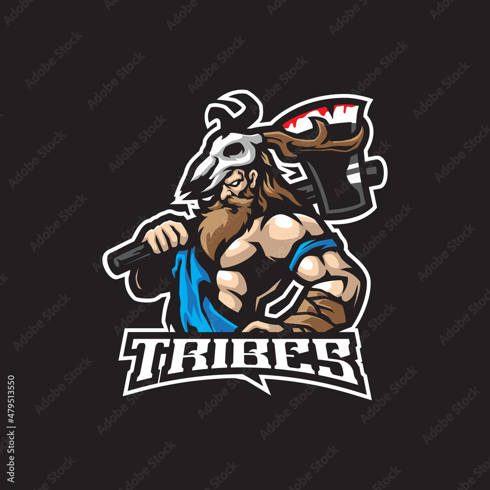 Tribe mascot logo design vector with modern illustration concept style ...