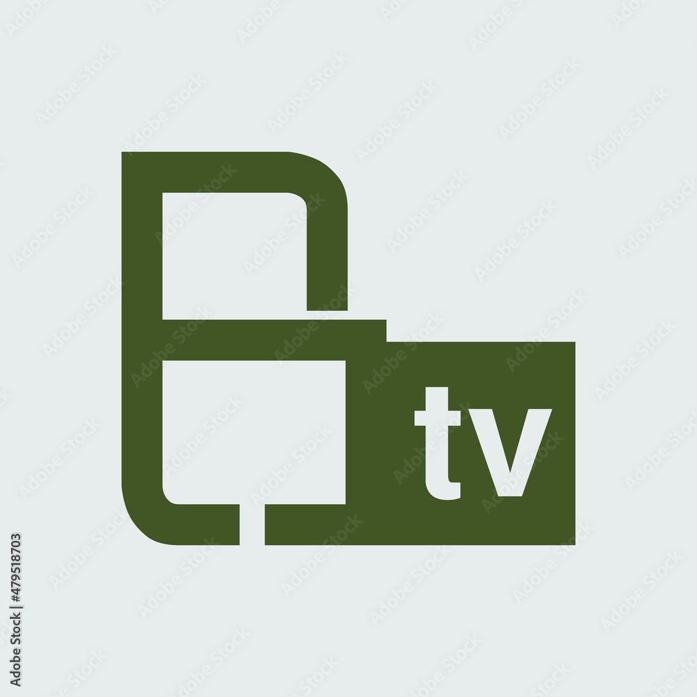 B letter concept logo for TV. Btv letter mark iconic logo vector ...