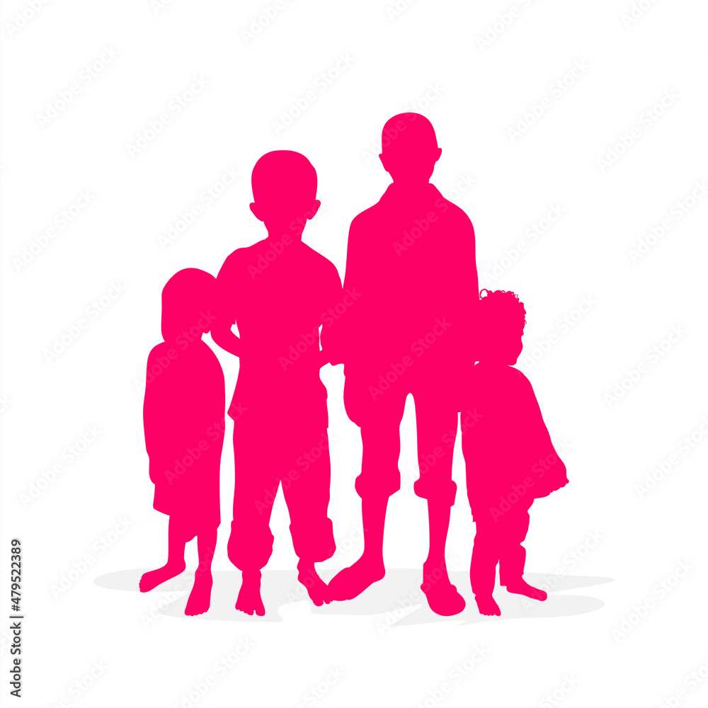 Vector of Poor Staring Hungry Orphan Children. Rag Picker Poor ...