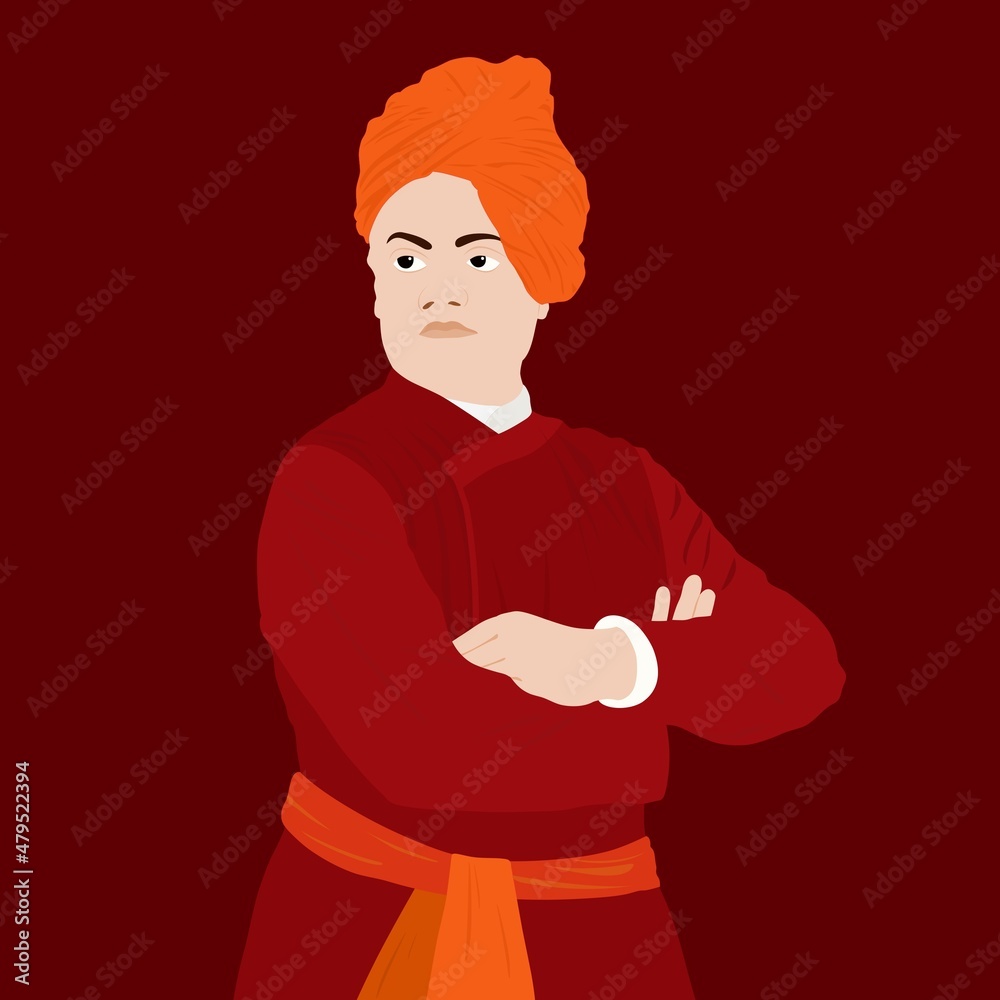 Vector of Swami Vivekananda, Indian Spiritual Hindu Monk and Disciple ...