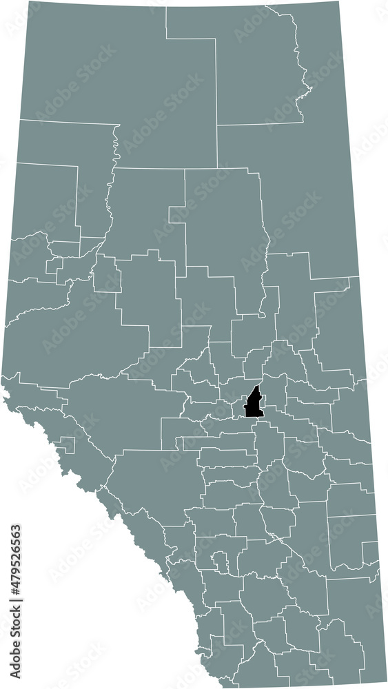 Black flat blank highlighted location map of the STRATHCONA COUNTY ...