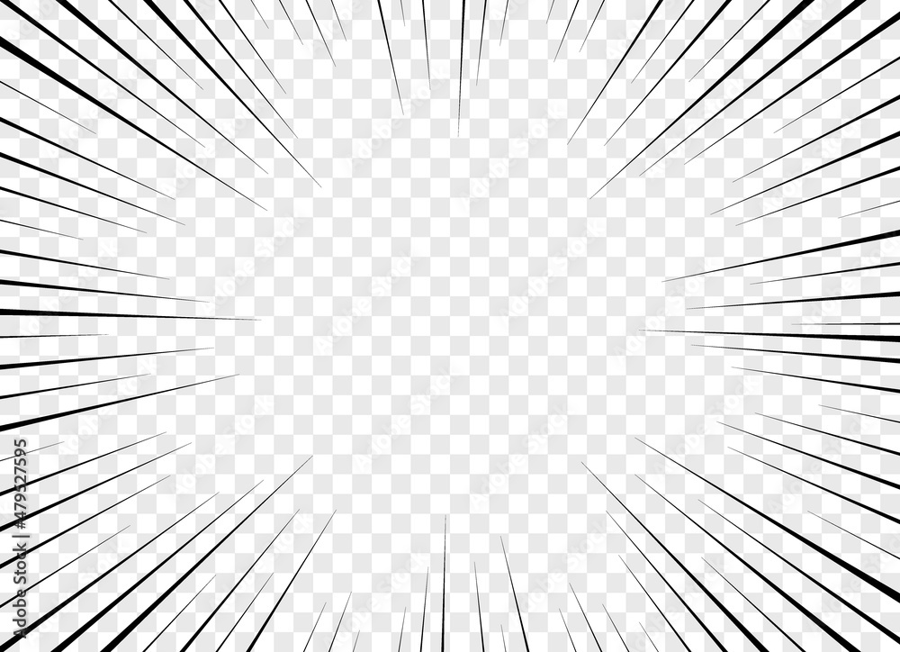 Manga comic effect banner with speed rays in retro style. Comicbook ...