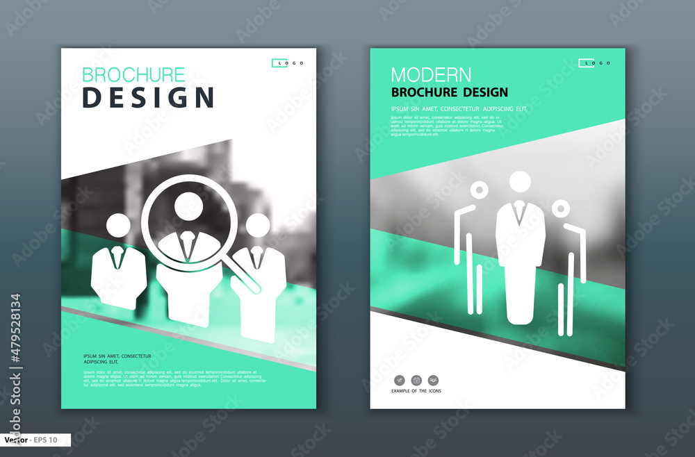Business cover, brochure design template. Search for employees for work ...