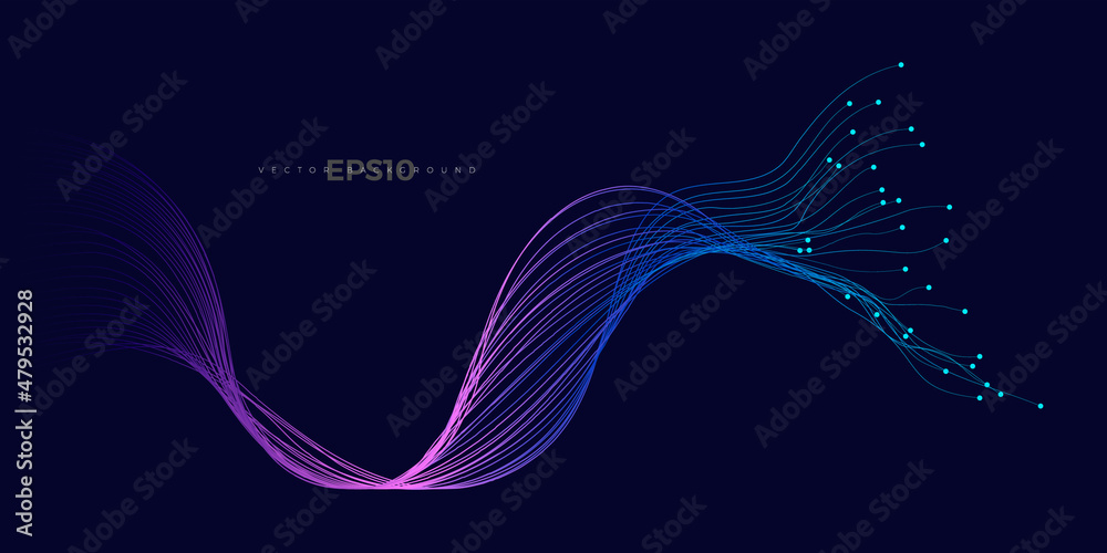 Fiber optics, data transformation vector background. big data ...