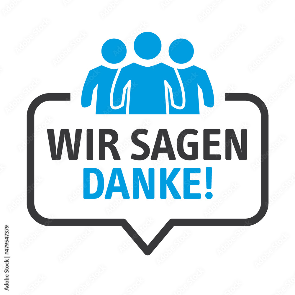 icon wir sagen danke - Sprechblase Stock Vector | Adobe Stock