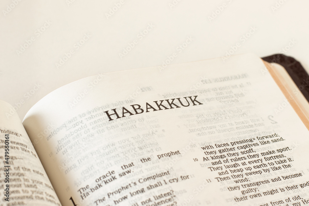 Habakkuk Holy Bible Old Testament prophet. Open Scripture Book inspired ...