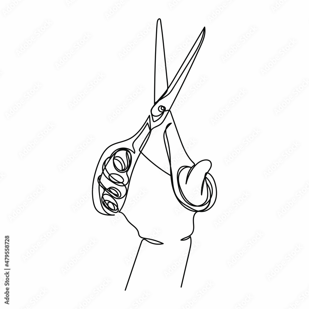 Continuous one simple single abstract line drawing of hand holding ...