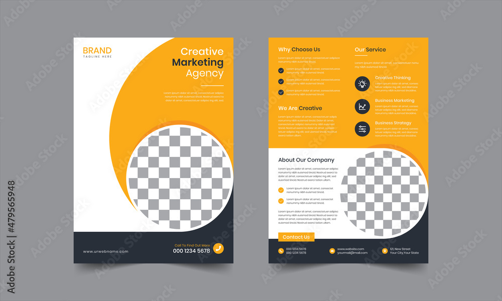Double sided flyer template design with modern and minimalist style ...