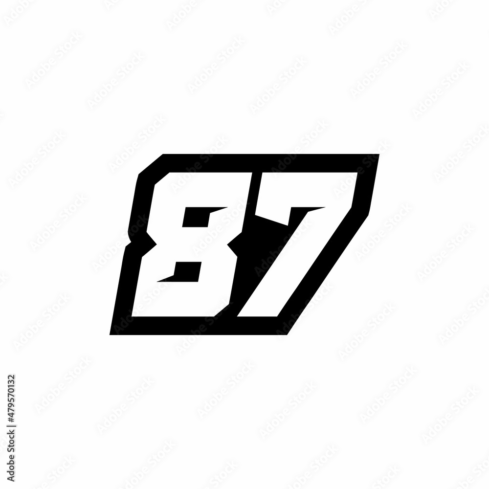 Racing number 87 logo design Stock Vector | Adobe Stock