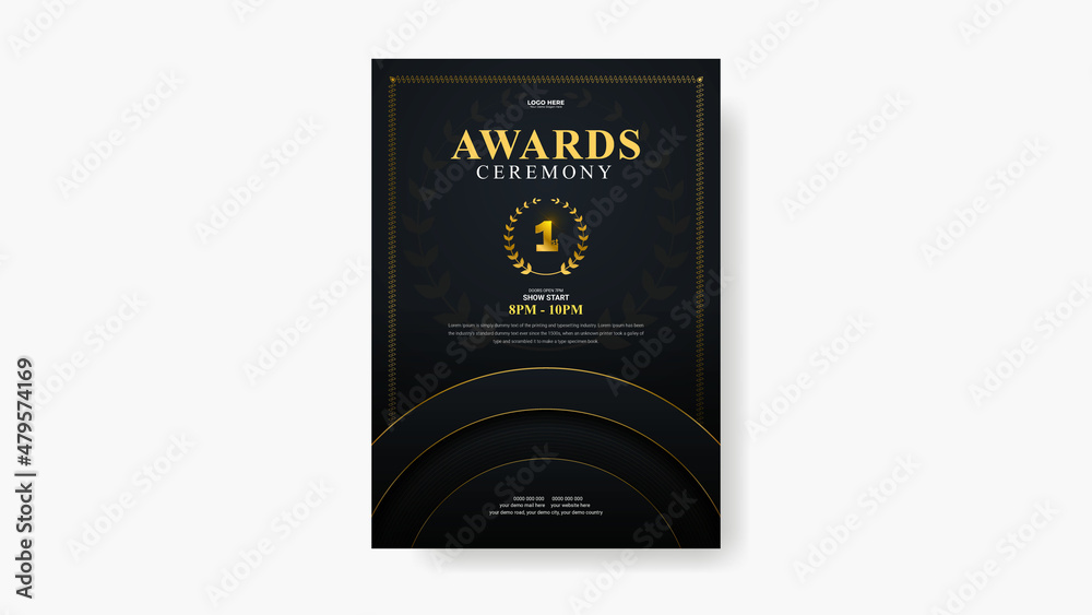 The luxury award ceremony flyer poster design template Stock Vector ...