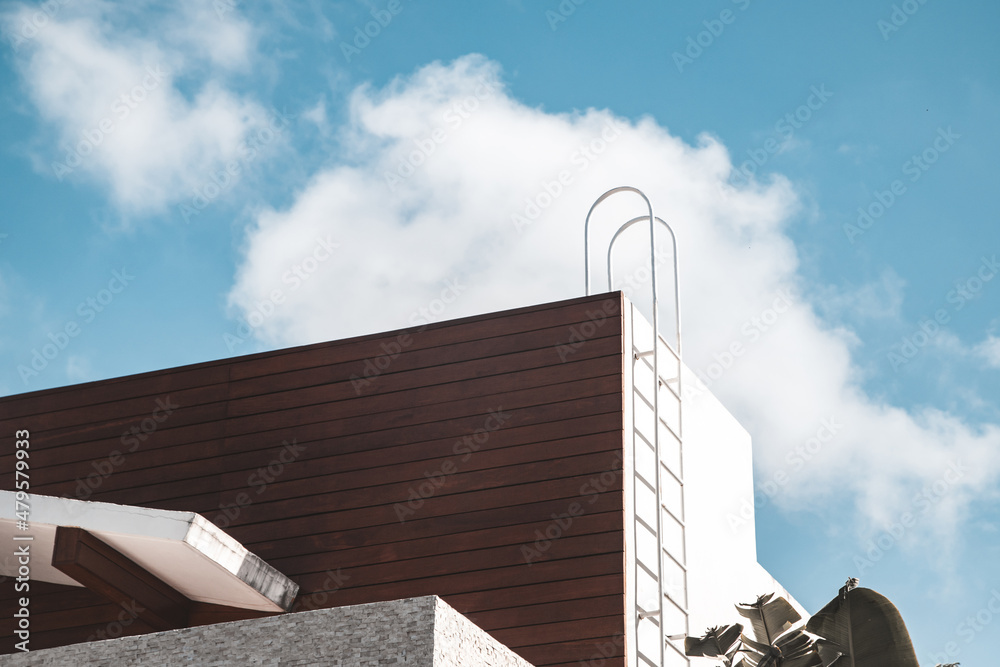 The architectural design of the house. Modern home design. Roof view ...