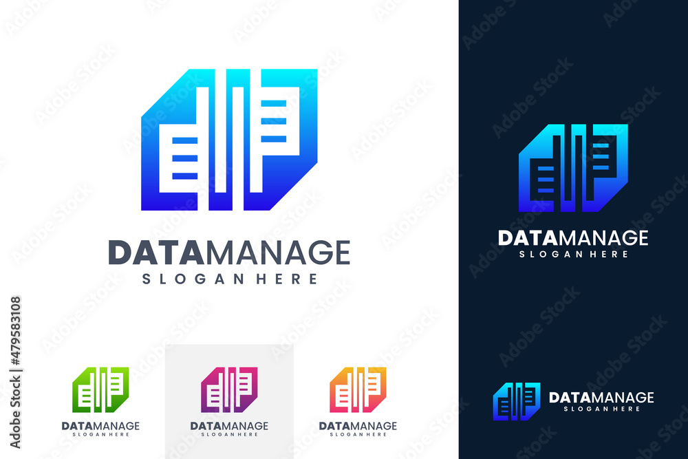 Data management logo design template vector. Minimalist logo made in ...