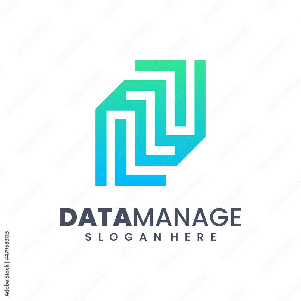 Data management logo design template vector. Minimalist logo made in ...