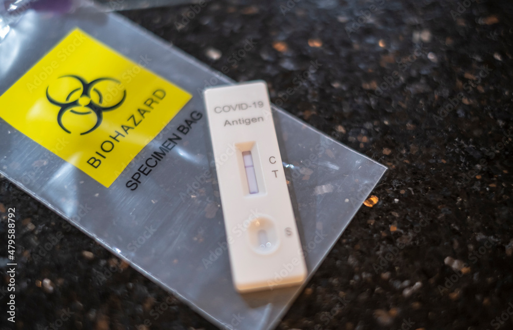 Antigen covid test, negative result on the table. COVID-19 antigen test ...