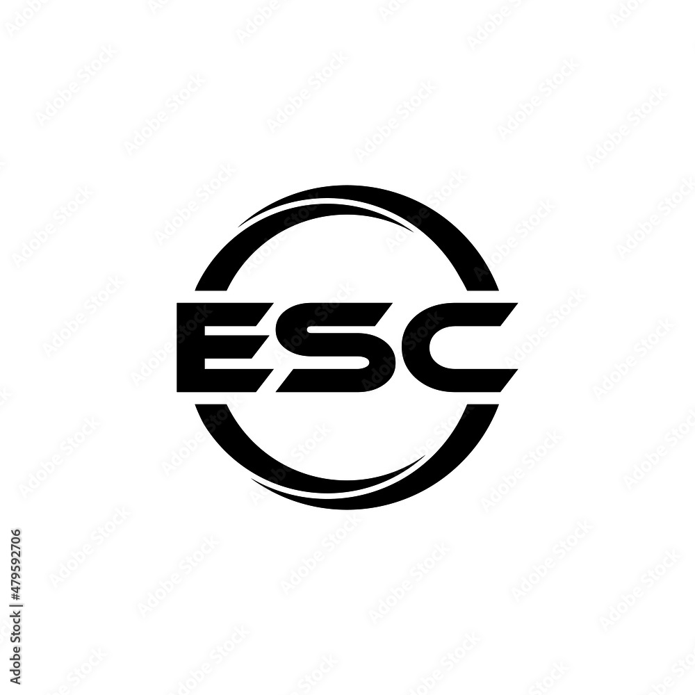 ESC letter logo design with white background in illustrator, vector ...