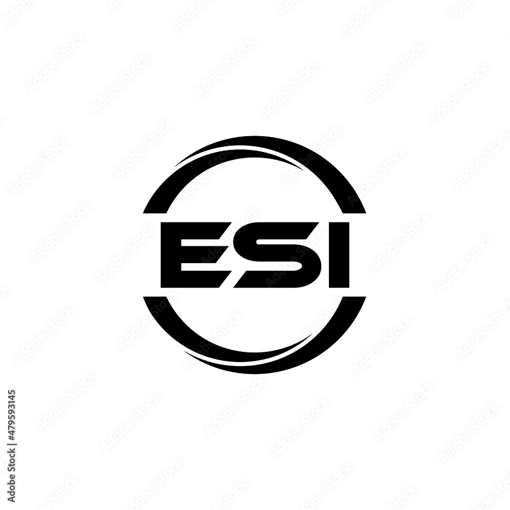 ESI letter logo design with white background in illustrator, vector ...